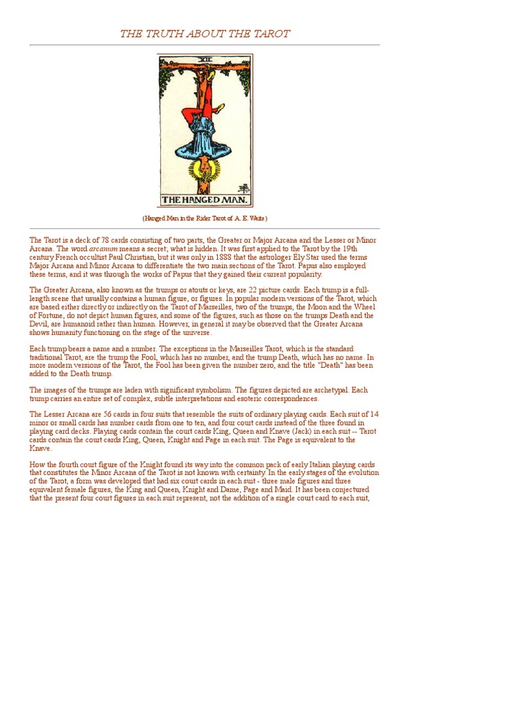Understanding Tarot's Truth and Structure | PDF | Major Arcana | Tarot