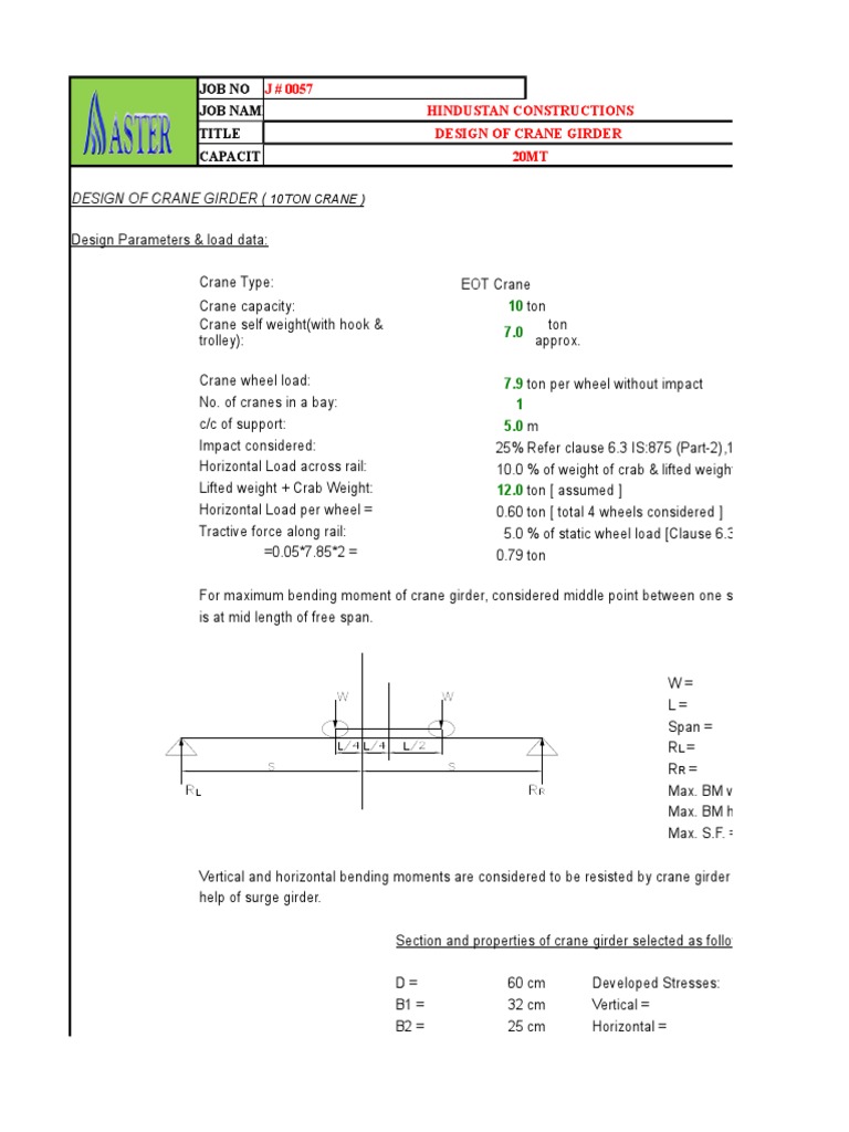 Crane Beam Design | Download Free PDF | Crane (Machine) | Civil Engineering