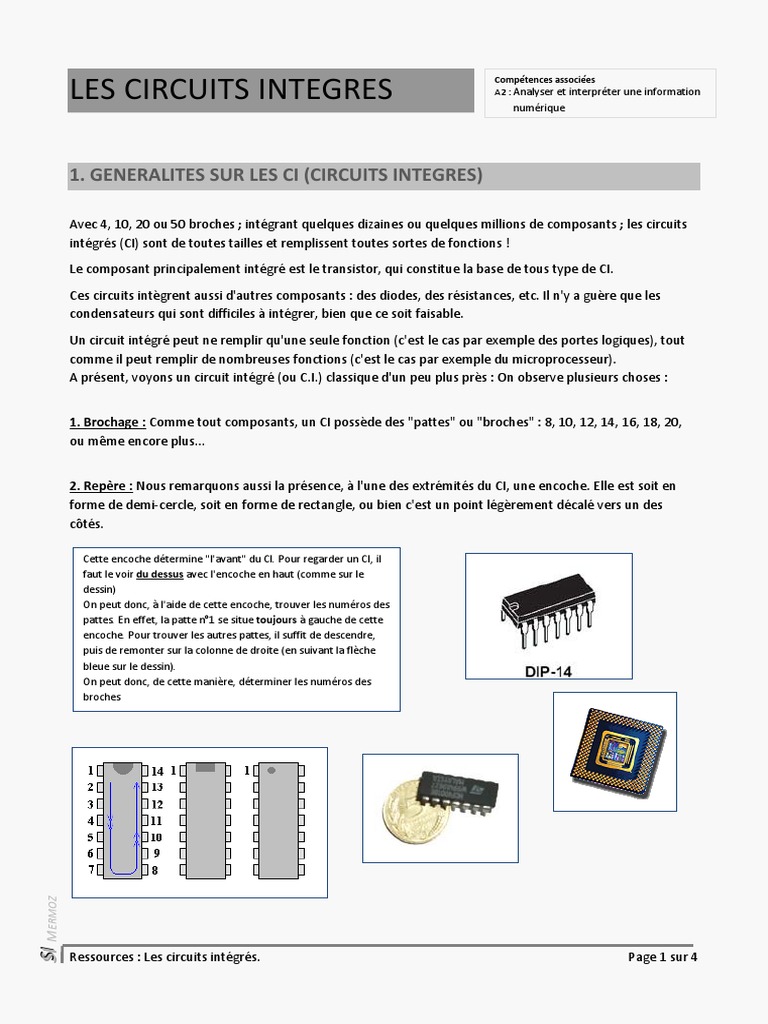 Introduction aux circuits intégrés | PDF | Circuit intégré | Composants ...