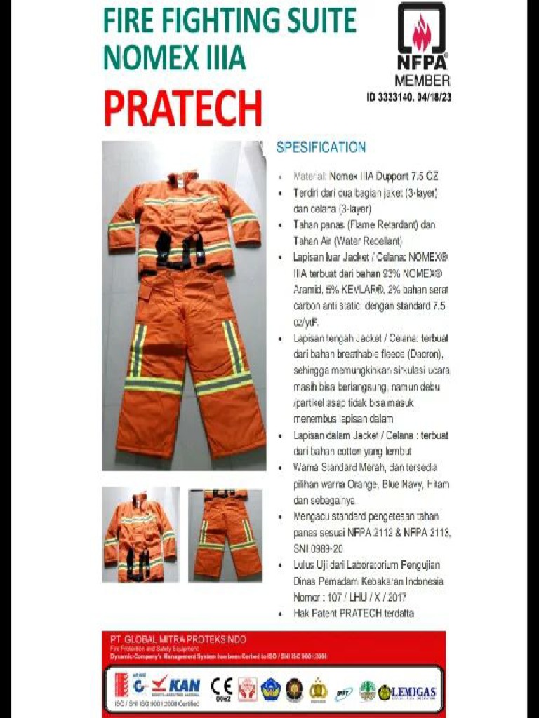 Brosur Baju Tahan Panas Pratech | PDF