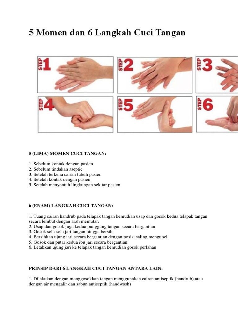 5 Momen Dan 6 Langkah Cuci Tangan | PDF