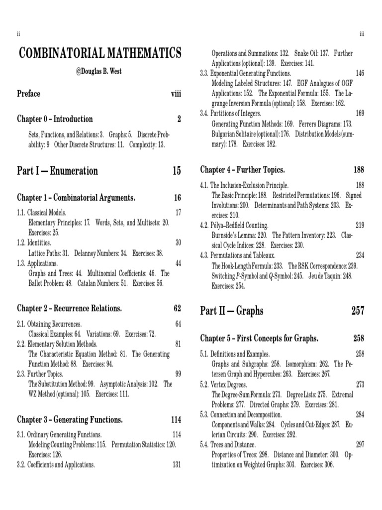Combinatorial Mathematics Part I Enumeration 15 Pdf Combinatorics Graph Theory
