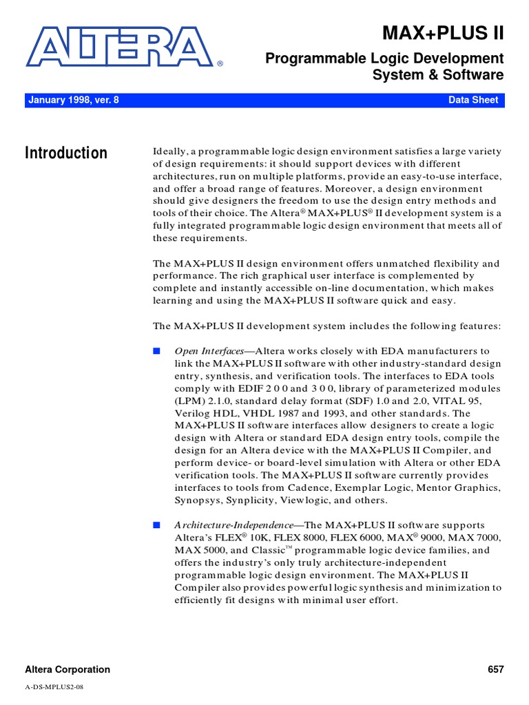 Max+Plus Ii: Programmable Logic Development System & Software | PDF ...