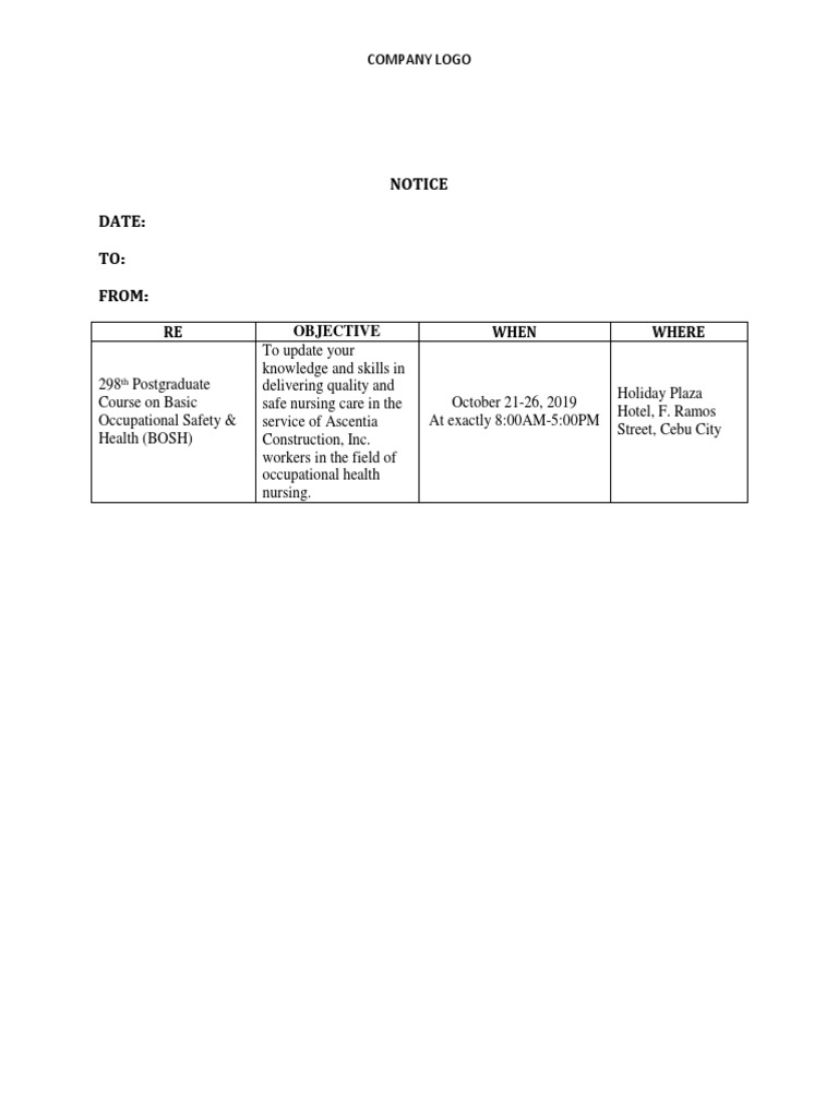 Notice - Sample | PDF