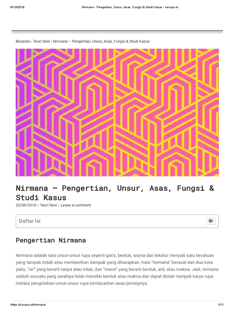 Nirmana - Pengertian, Unsur, Asas, Fungsi & Studi Kasus | PDF