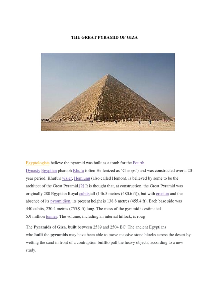 The Great Pyramid of Giza | PDF | Social Science | Art