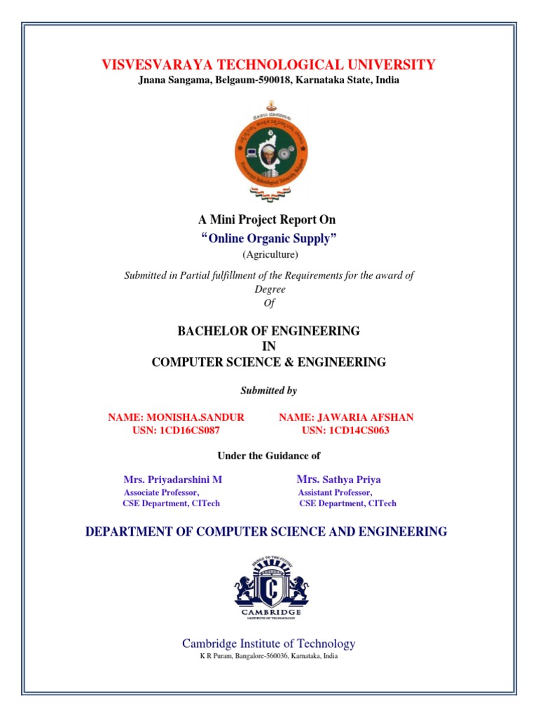 Online Organic Supply: A Mini Project Report on Developing a Database Management System for ...