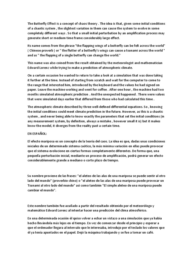 The Butterfly Effect | PDF | Chaos Theory | Applied Mathematics