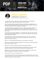 Emma Watsons - He For She Speech at The UN | PDF | Gender Studies ...