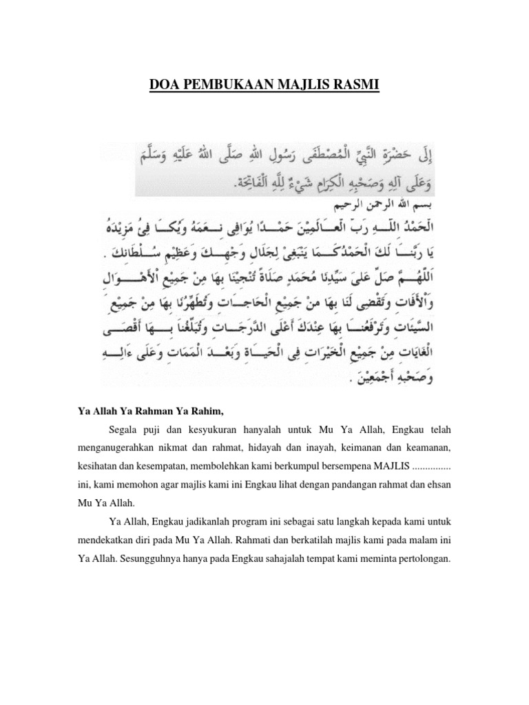 Teks Doa Majlis Penutup | PDF