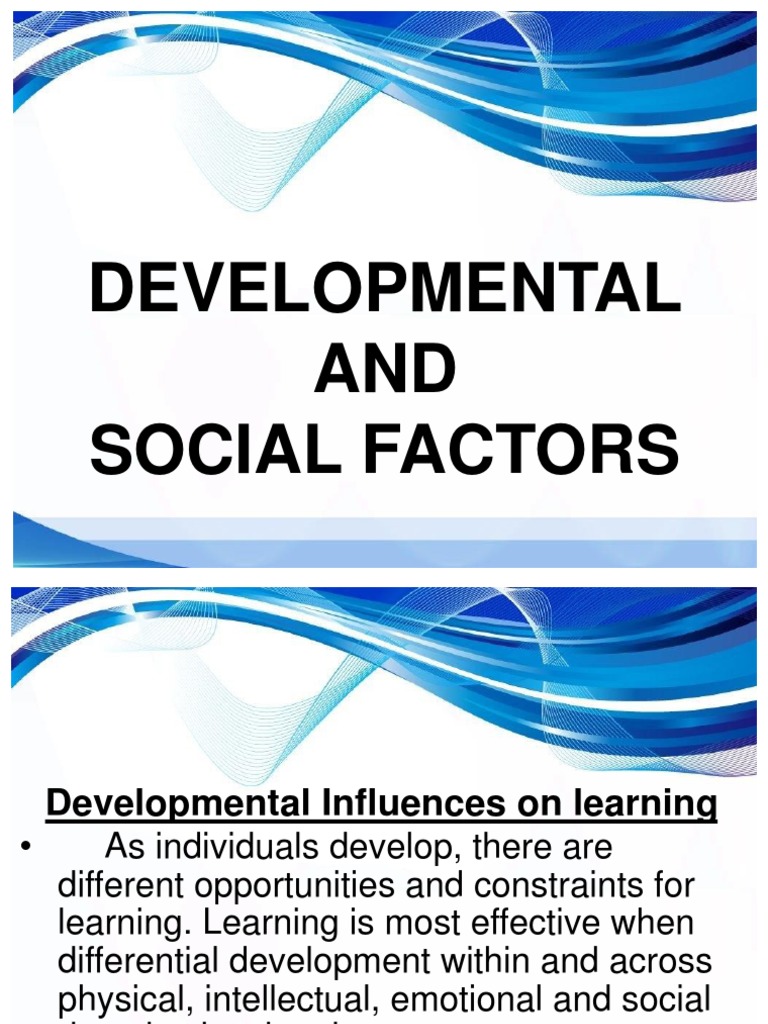 Developmental and Social Learning Factors | PDF | Developmental ...