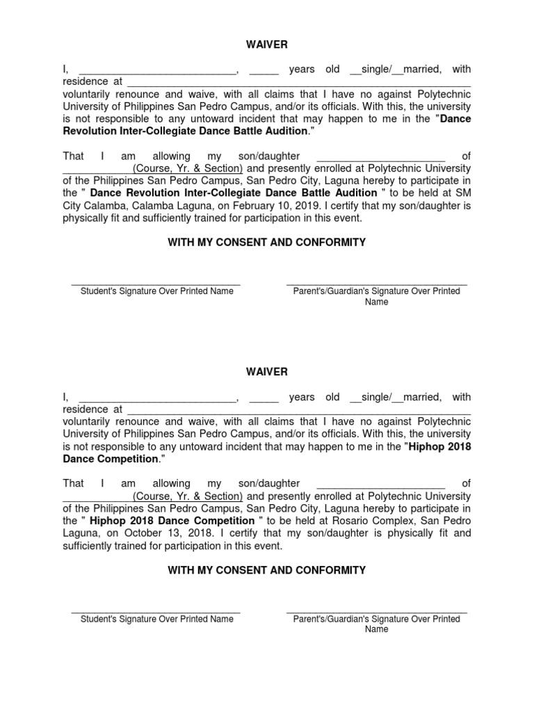 Waiver An I Lag Auditions | PDF | Career & Growth | Social Science