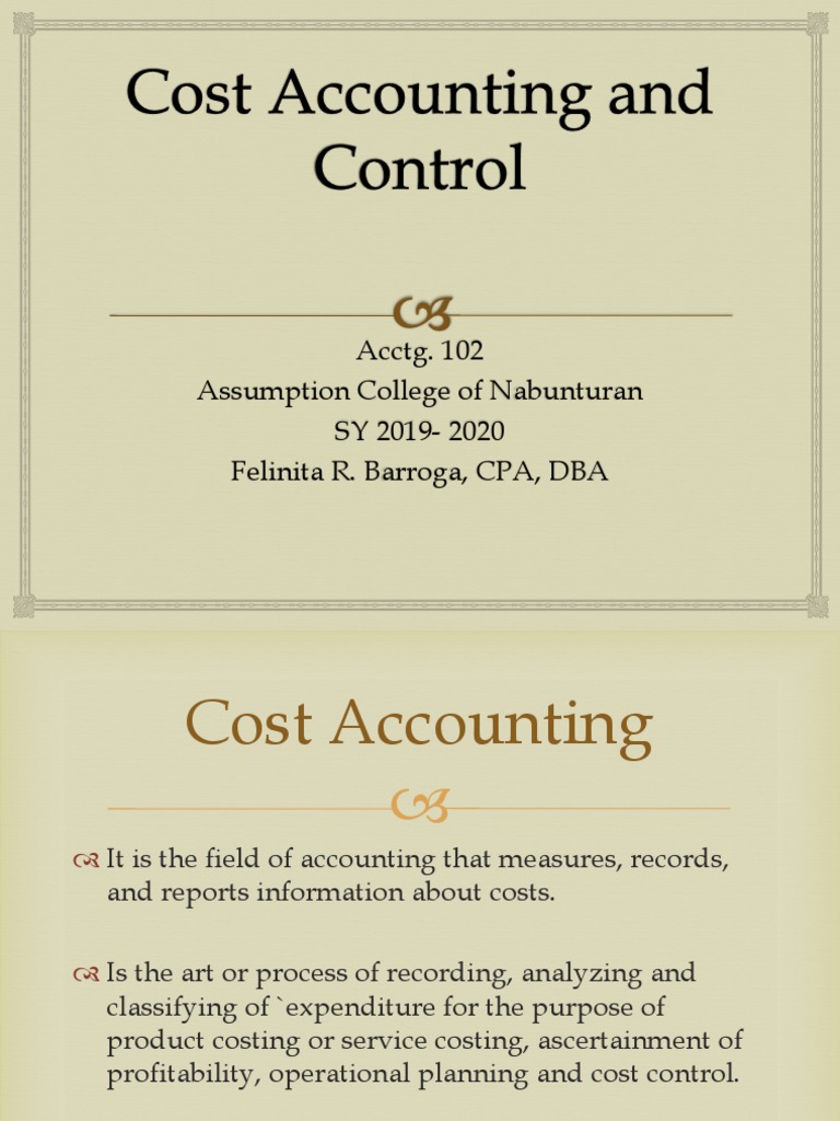 Cost Accounting and Control | PDF | Cost Accounting | Cost