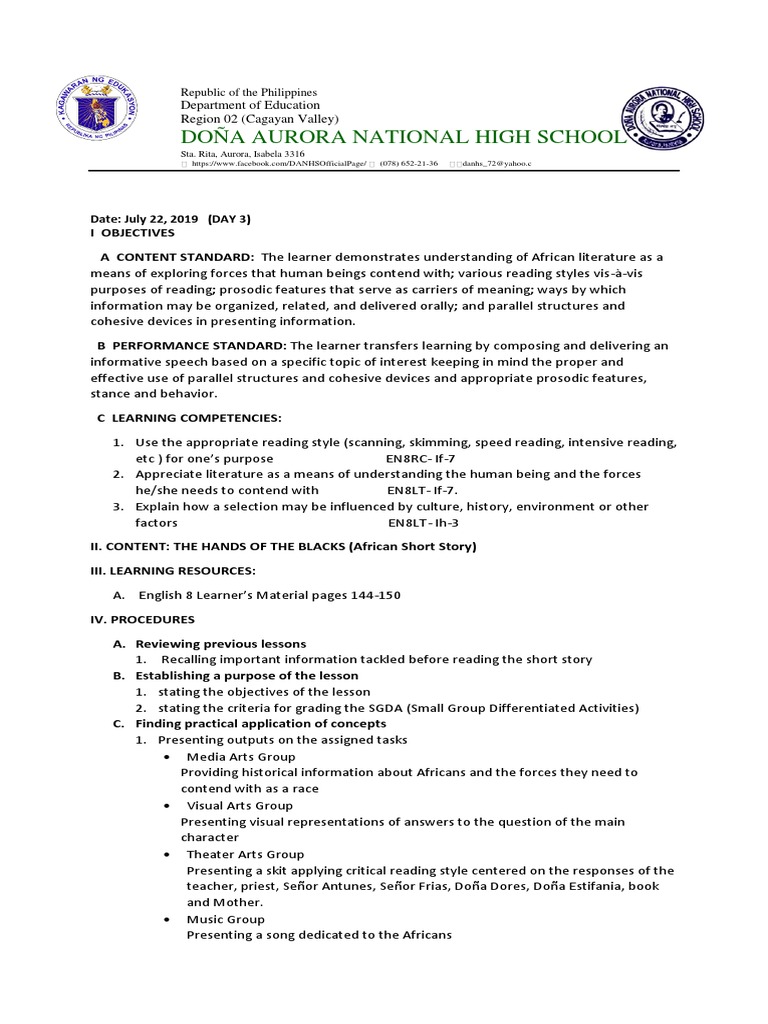 COT-The-Hands-of-the-Blacks.docx | PDF | Narrative | Rubric (Academic)