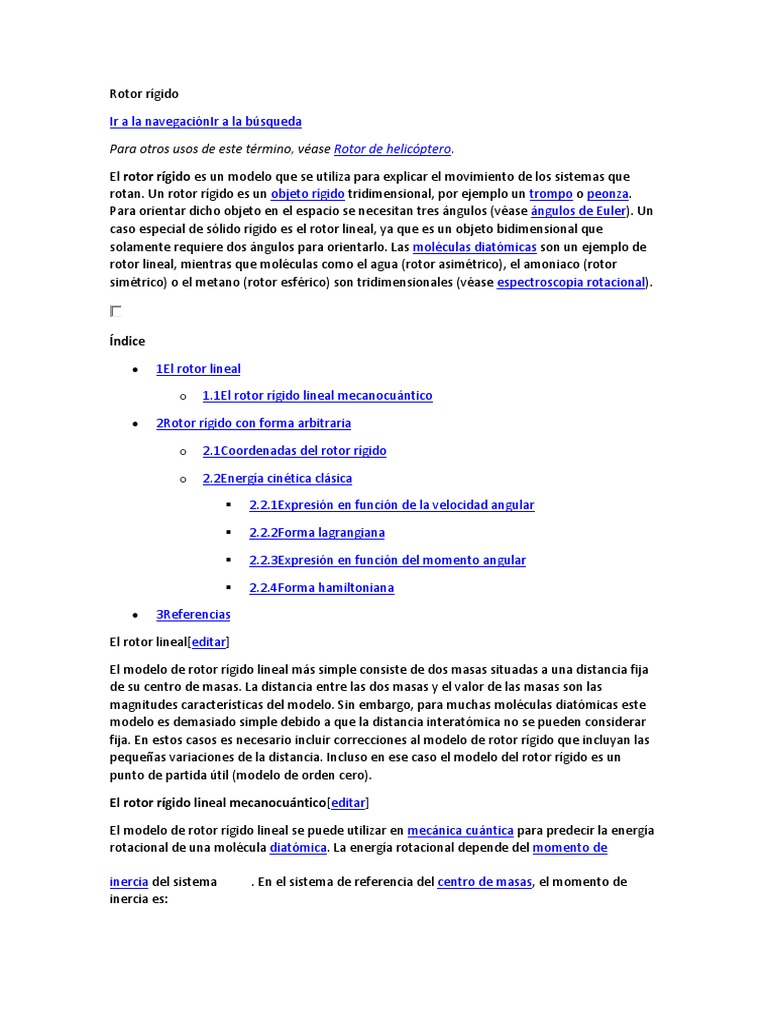 Modelos de Rotores Rígidos y Aplicaciones | PDF | Rotación | Espacio