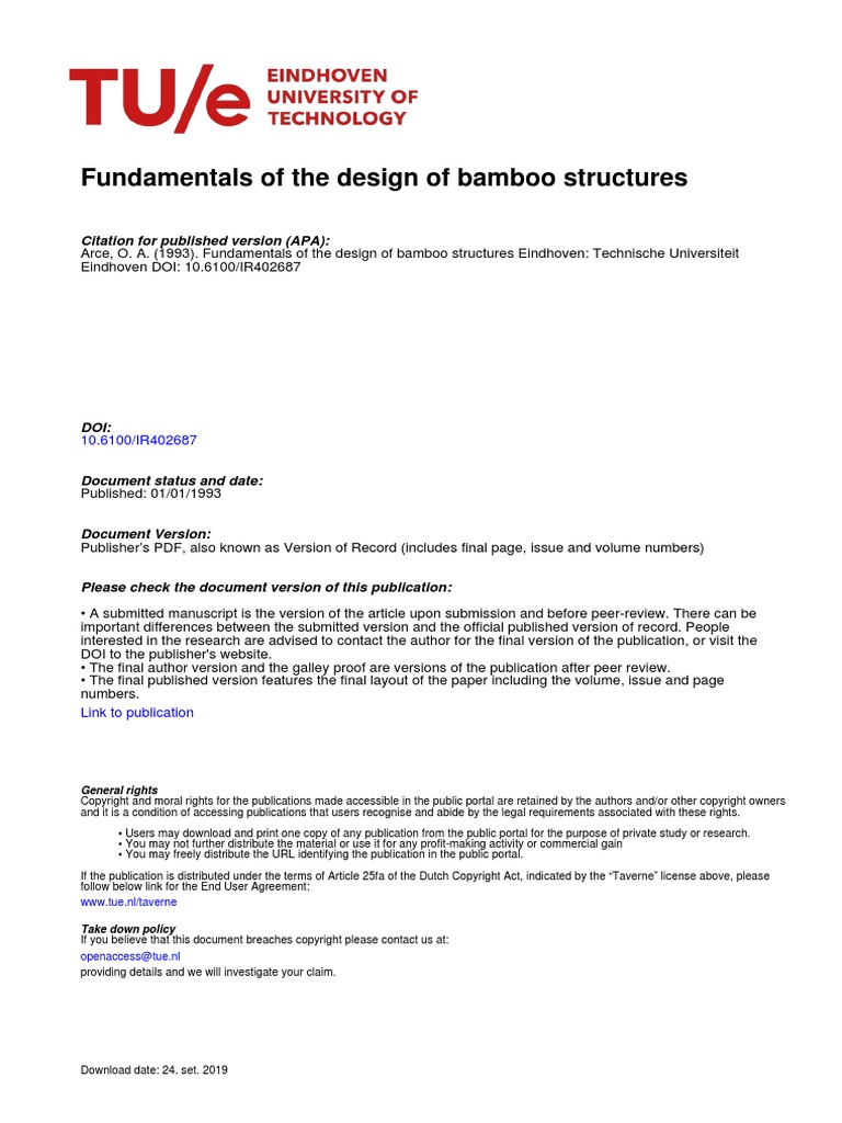 Fundamentals of The Design of Bamboo Structures, Arce | PDF | Stress ...
