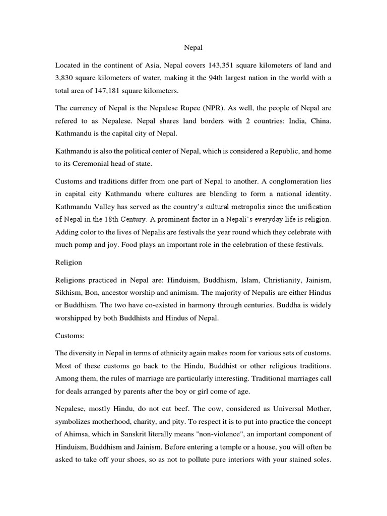 Nepal | PDF | Nepal | Kathmandu