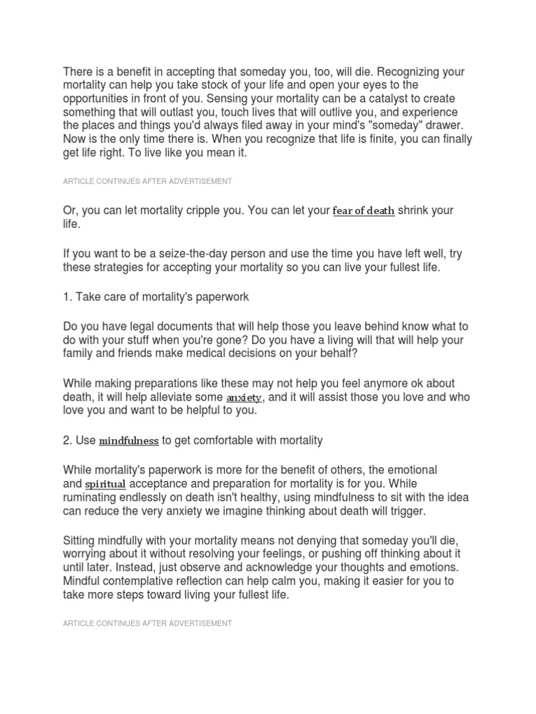 How To Accept Death | PDF | Psychology | Psychological Concepts