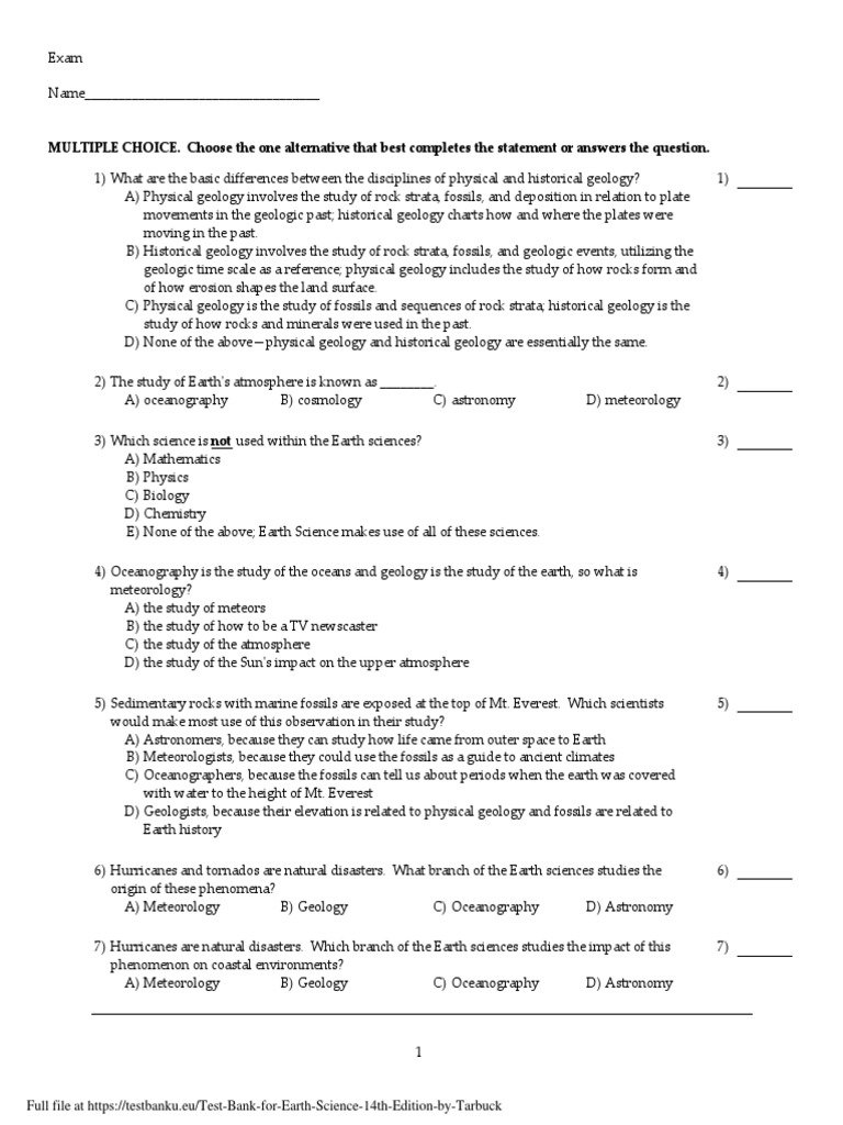 Test Bank For Earth Science 14th Edition PDF | PDF | Plate Tectonics ...