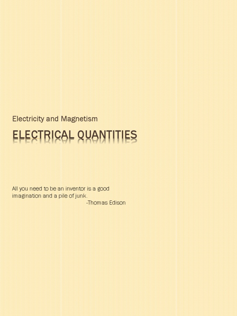 Electrical Quantities | PDF | Voltage | Electric Current