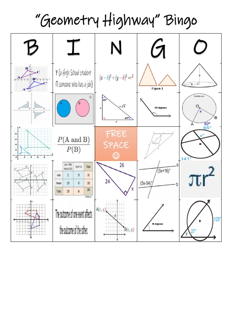 Geometry Highway Bingo Game | PDF