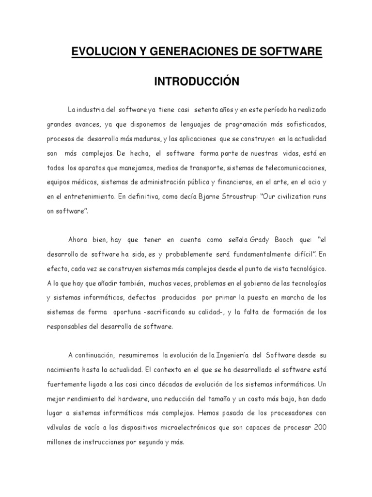 Evolución y Generaciones de Software | PDF | Sistema operativo | Software