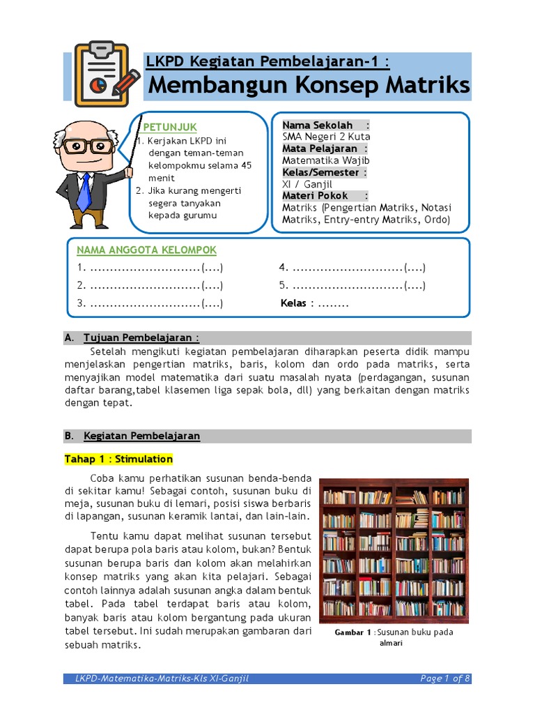 LKPD Konsep Matriks | PDF