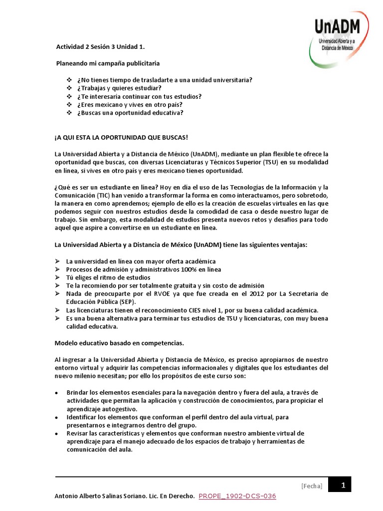 Unadm | PDF | Aprendizaje | Internet