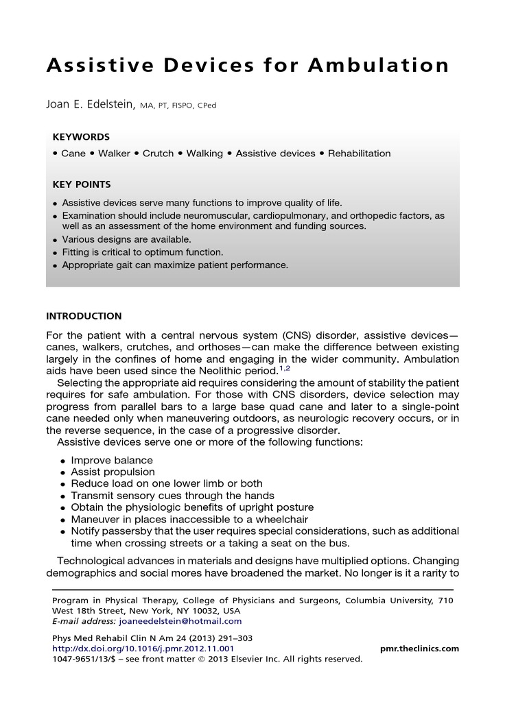 Assistive Devices For Ambulation | PDF
