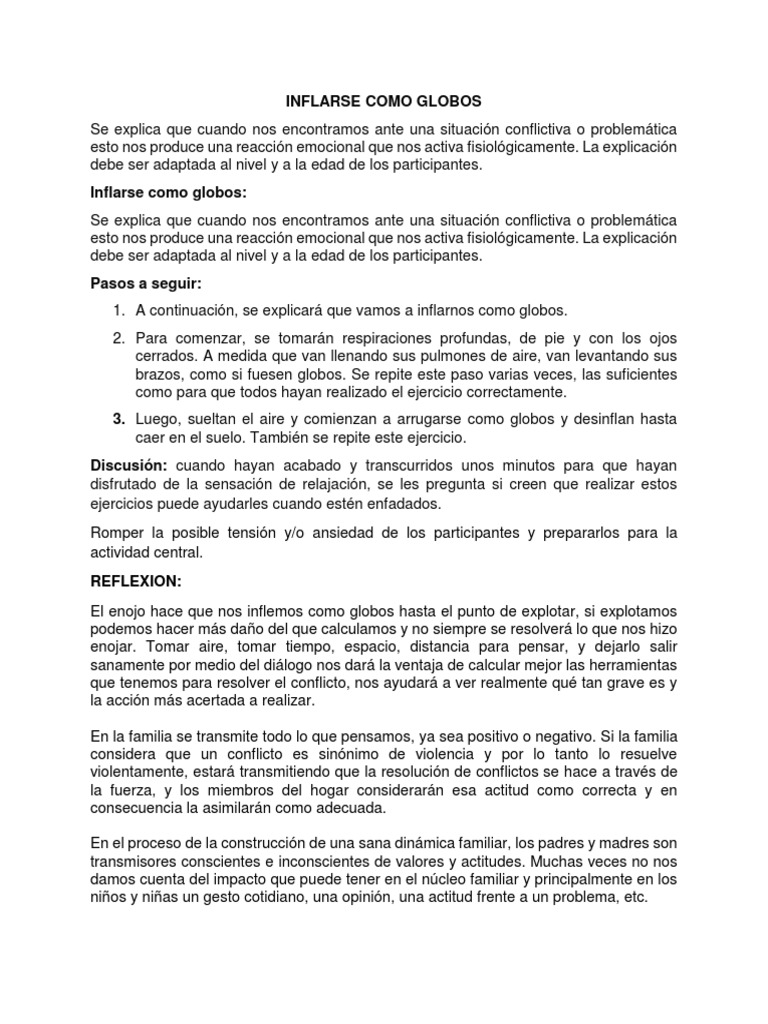 Inflarse Como Globos | PDF | Ansiedad | Sicología