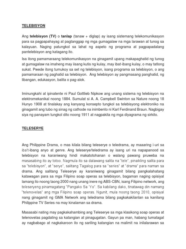 Telebisyon at Radyo 2 | PDF