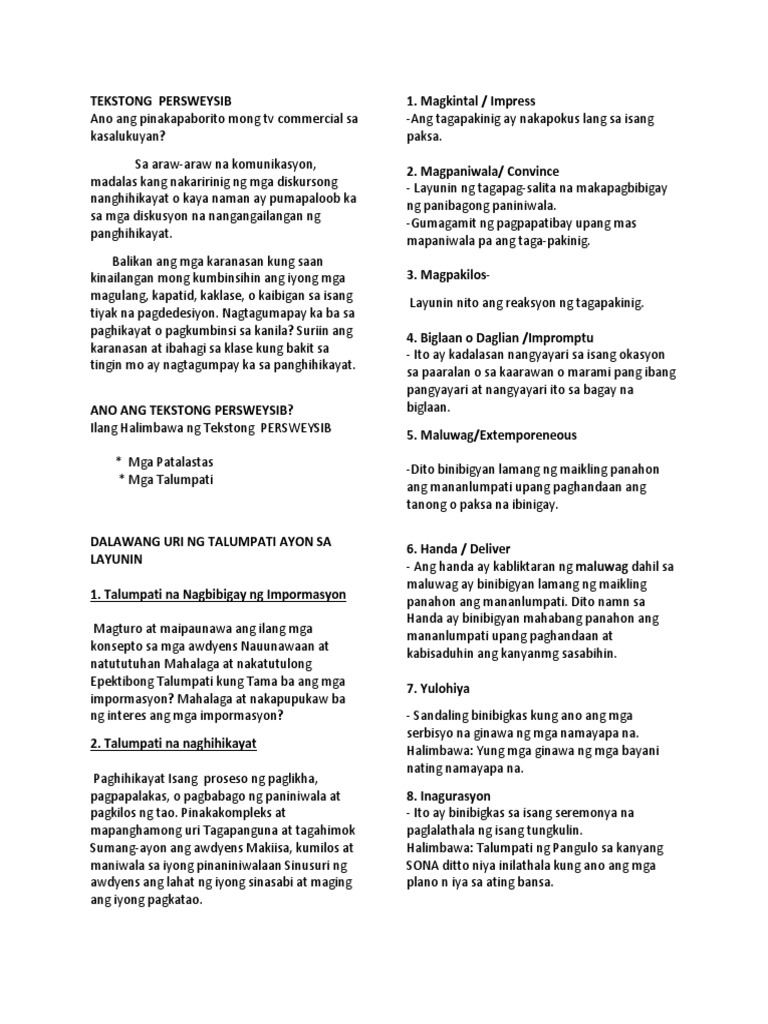 Tekstong Persweysib | PDF