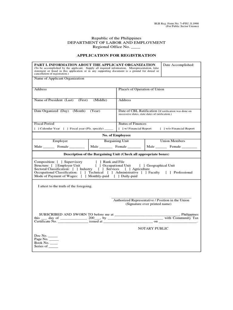 Application Form Dole | Download Free PDF | Ratification | Notary Public