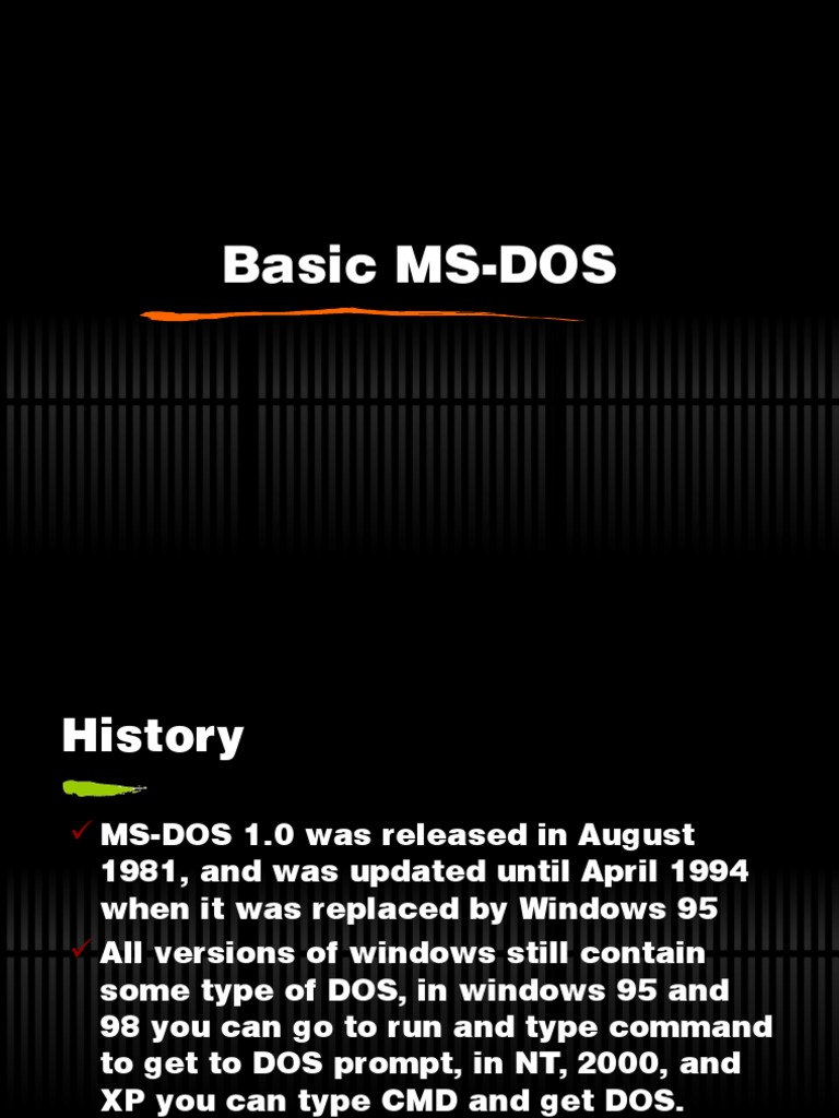 An Overview Of Basic Ms Dos Commands And File Structure Pdf 1511