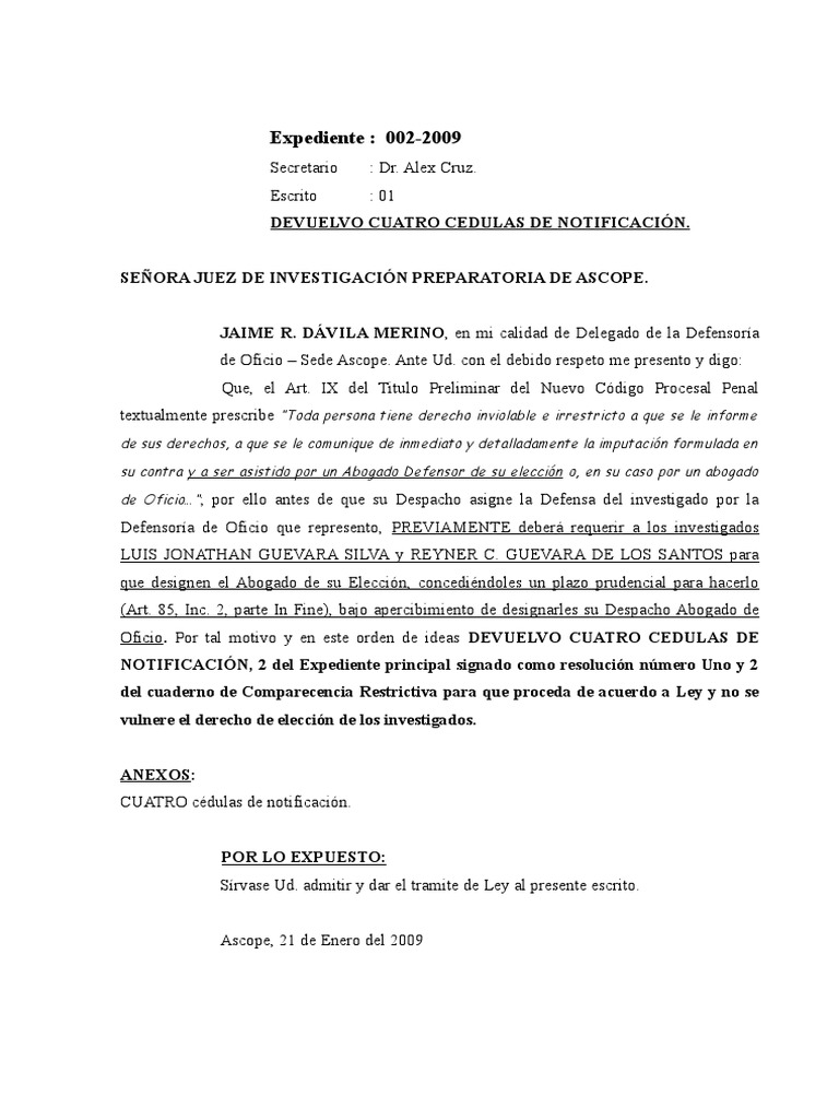 Devuelvo Cedula de Notificacíon | PDF | Virtud | Información del gobierno Devuelvo Cedula de Notificacíon | PDF | Virtud | Información del gobierno