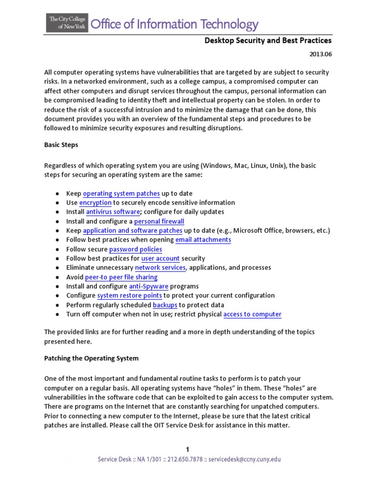 Desktop Security Best Practices | PDF | Password | Windows Xp