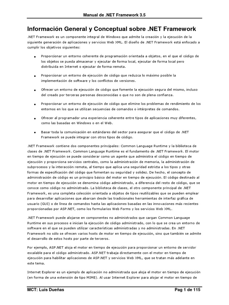 01 Manual de NET Framework 3.5 - Manual | PDF | .NET Framework | Tiempo ...