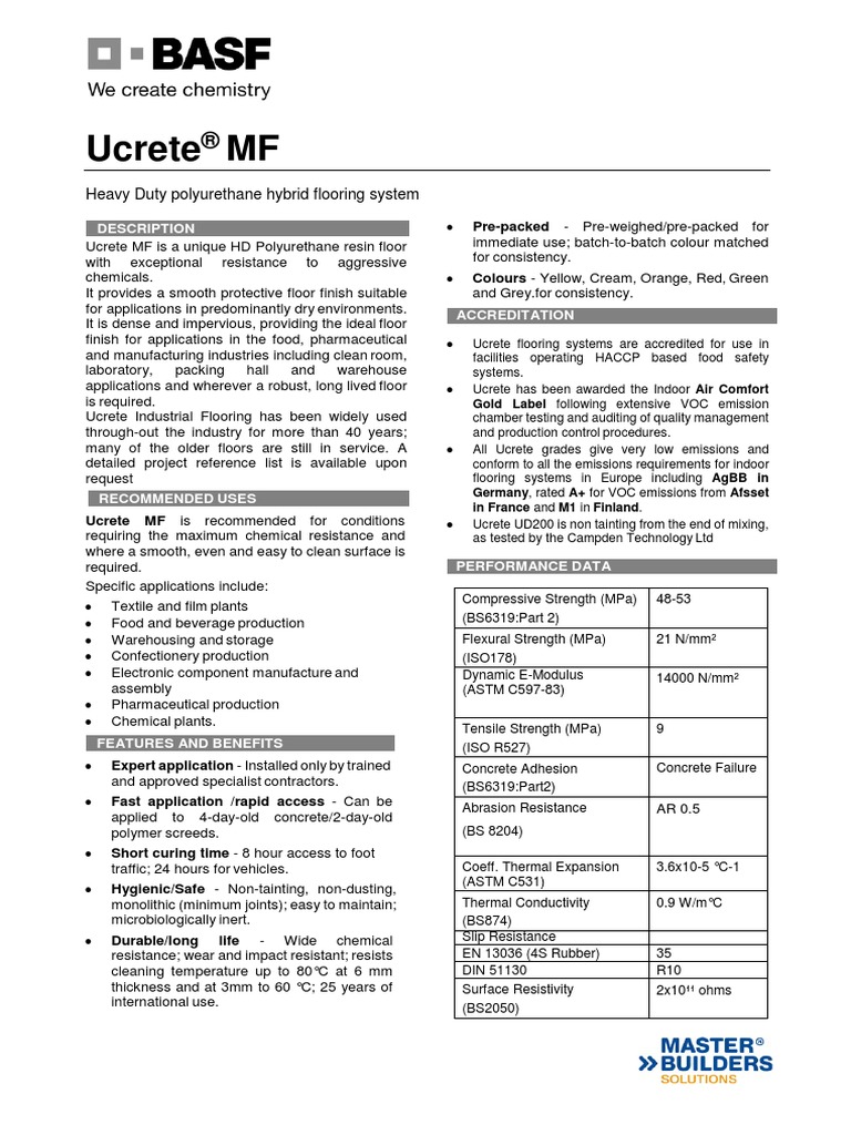 UCrete MF | PDF | Volatile Organic Compound | Acid