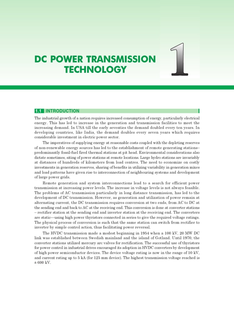 DC Power Transmission Technology | PDF | High Voltage Direct Current ...