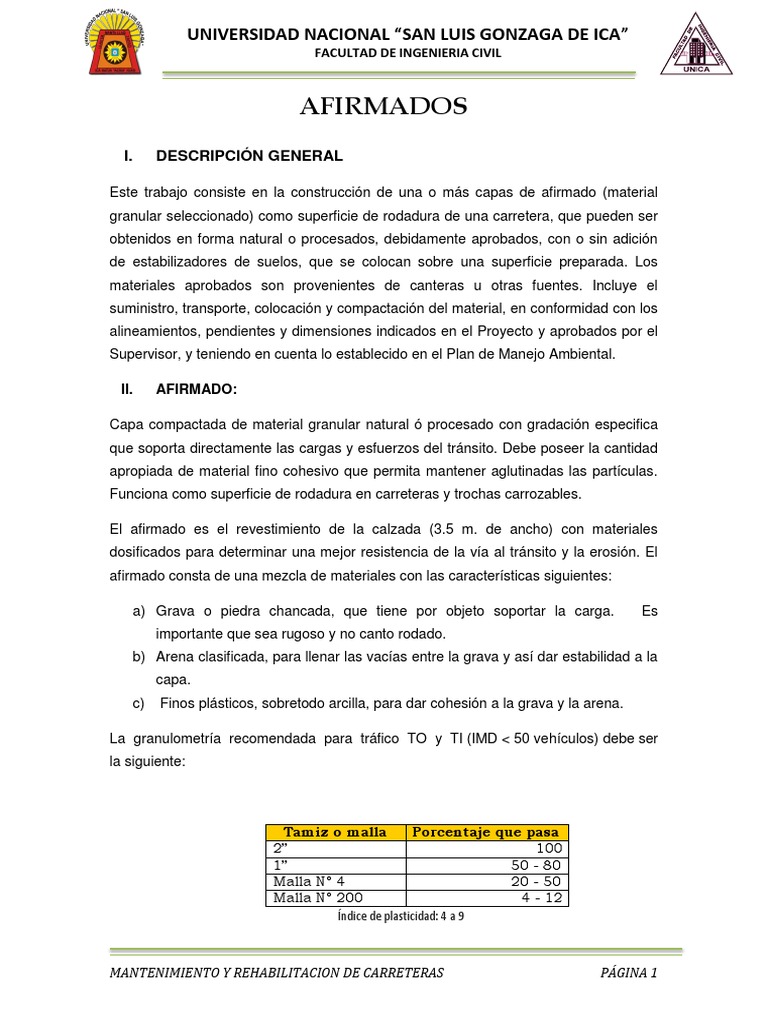 AFIRMADO | PDF | La carretera | Naturaleza