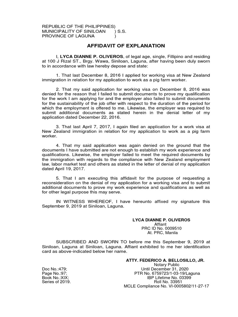 Affidavit of Explanation | PDF | Affidavit | Government And Personhood