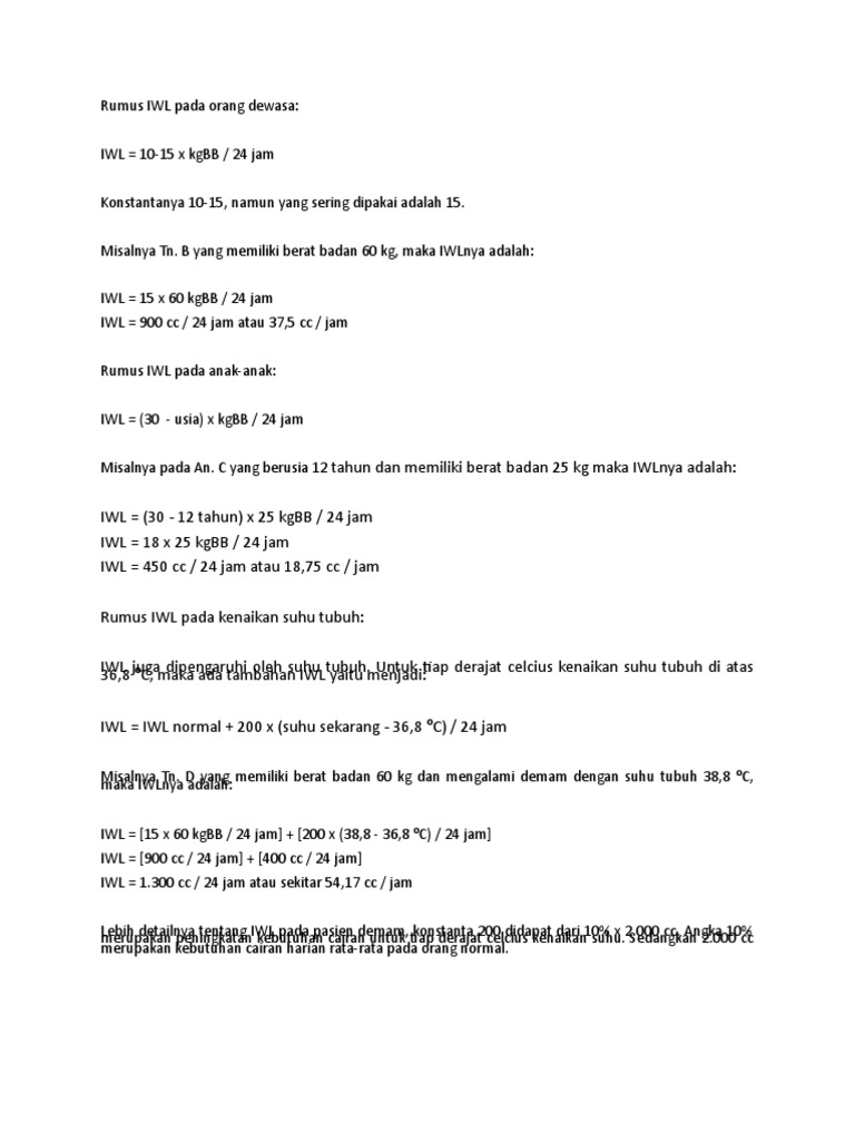 Rumus IWL Pada Anak | PDF