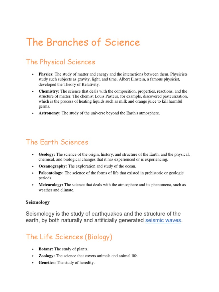 The Branches of Science | PDF