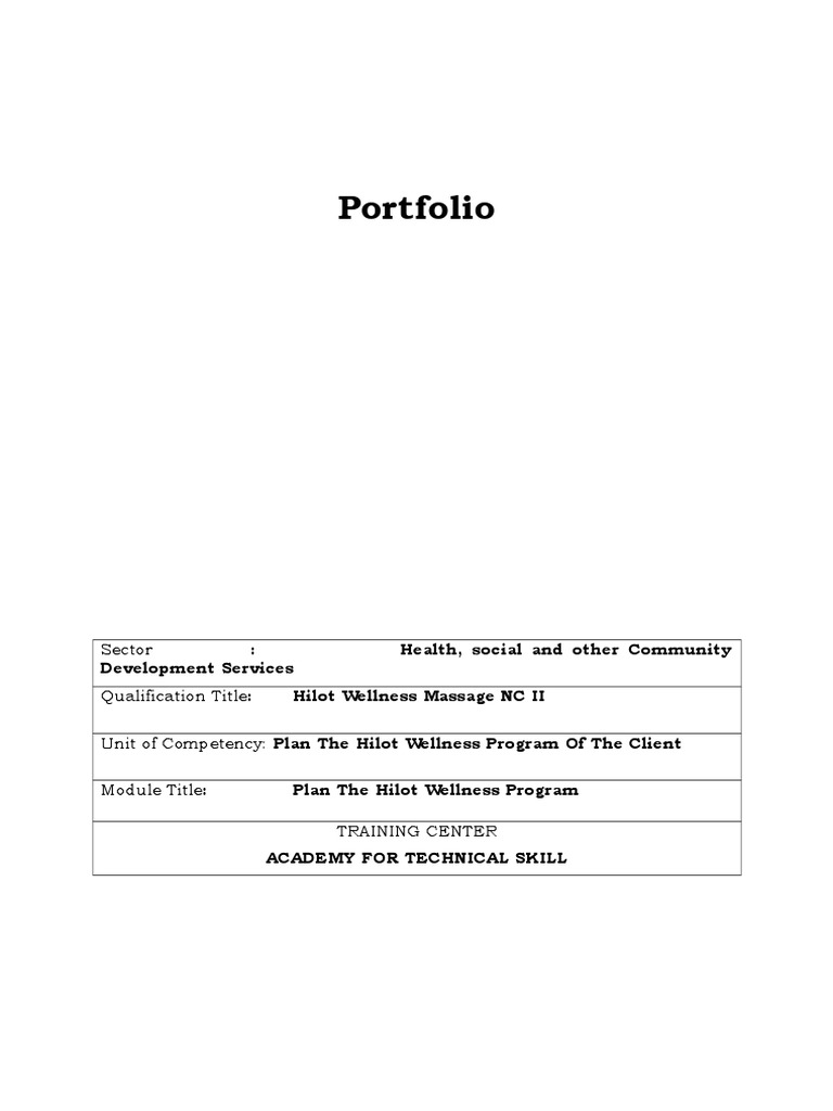 Plan Hilot Wellness Training Session | PDF | Competence (Human Resources) | Massage