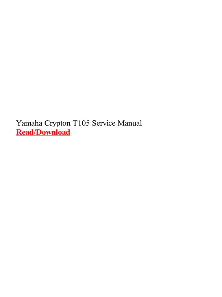 Yamaha Crypton t105 Service Manual | PDF