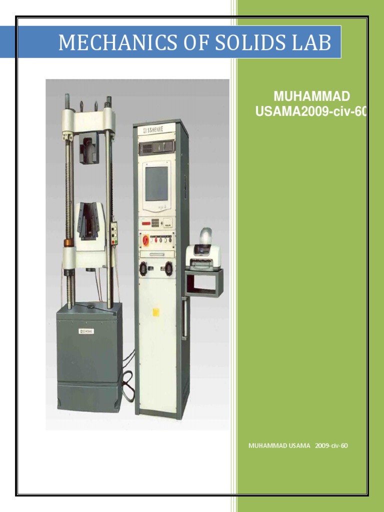 A Complete Mechanics of Solid Lab Test Manual | PDF | Strength Of ...