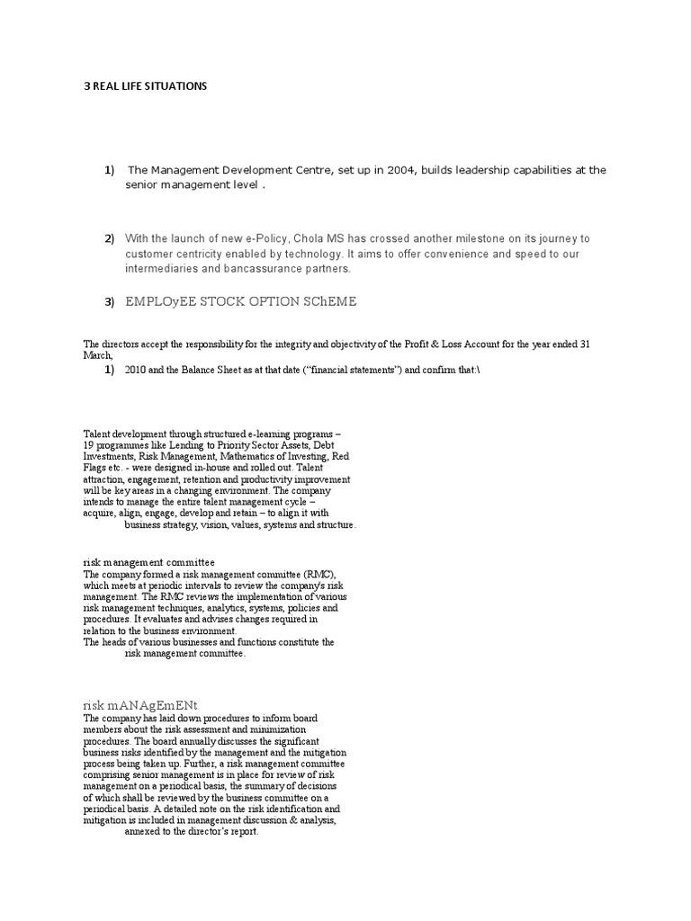 3 Real Life Situations | PDF | Risk Management | Risk