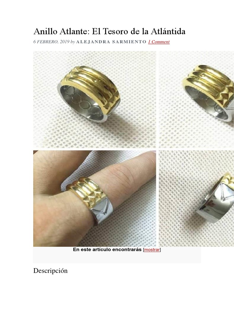 Atlante Ring | PDF | Plata | Atlantis