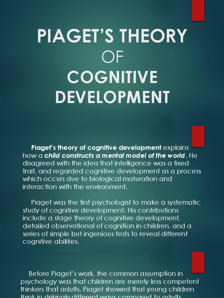 Piaget'S Theory: Cognitive Development | PDF | Cognitive Development ...