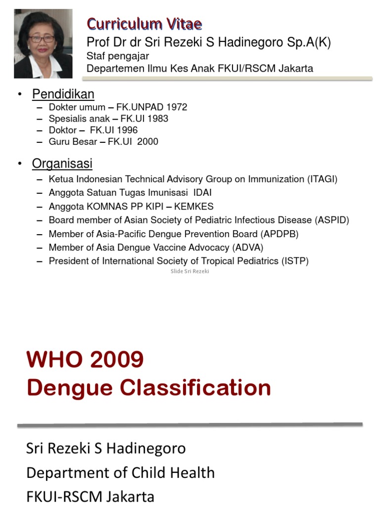 WHO 2009 Dengue Case Classification Overview | PDF | International ...